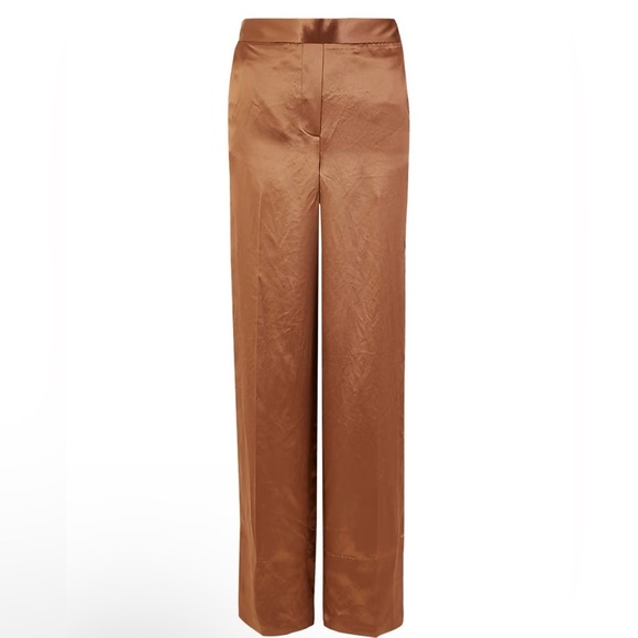 M&S | Pants & Jumpsuits | Ms Brown Satin Wideleg Pajama Pants 8 | Poshmark